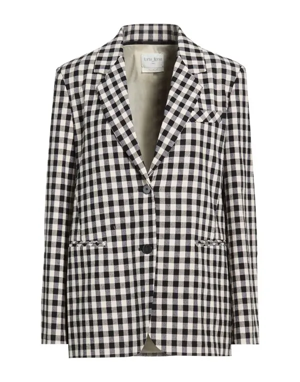 FORTE_FORTE Single-breasted Checked Blazer