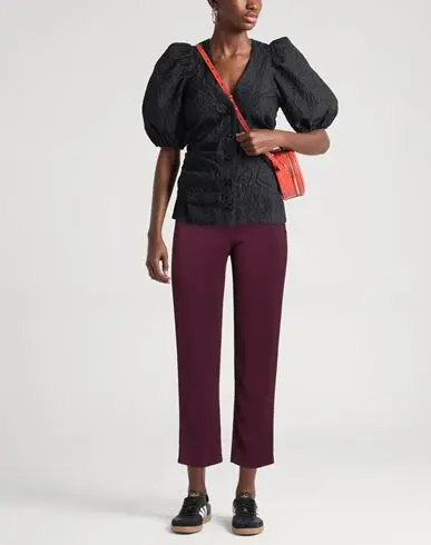 Pinko Viscose And Elastane Cropped Tapered Pants - Plum