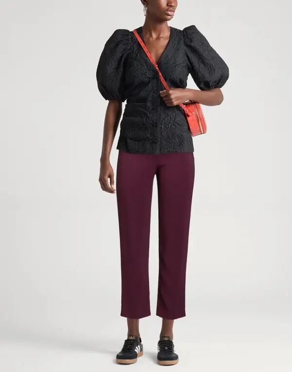 Pinko Viscose And Elastane Cropped Tapered Pants - Plum