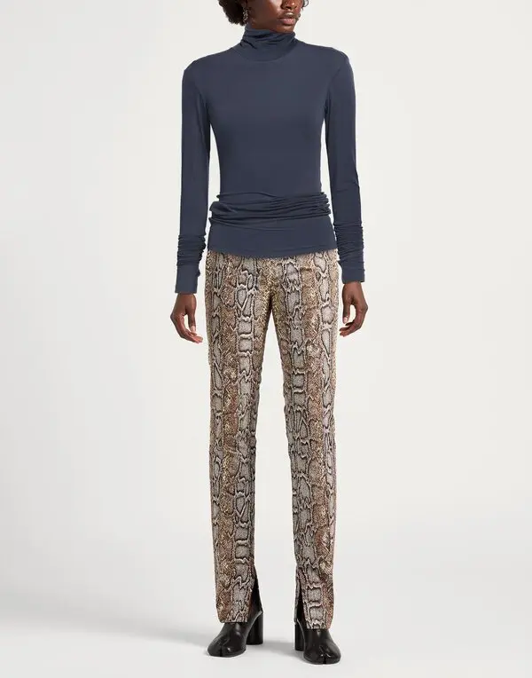 MANILA GRACE Viscose Blend Turtleneck Long Sleeve T-shirt