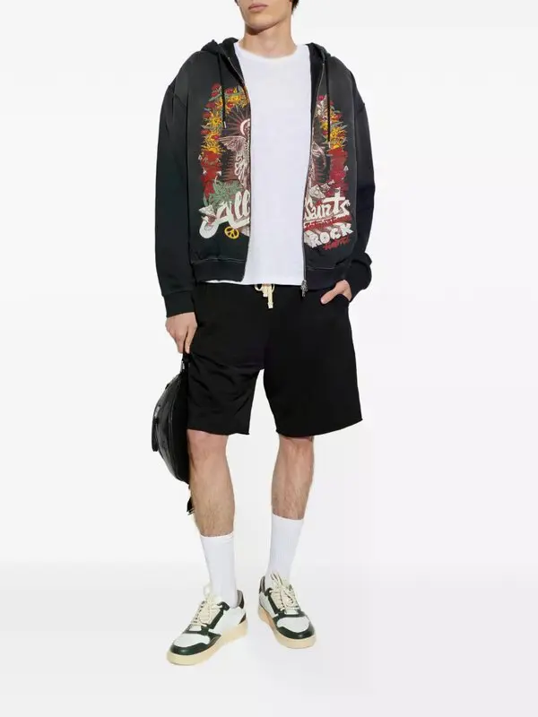 ALLSAINTS Roque Graphic-print Zip-up Hoodie - Black