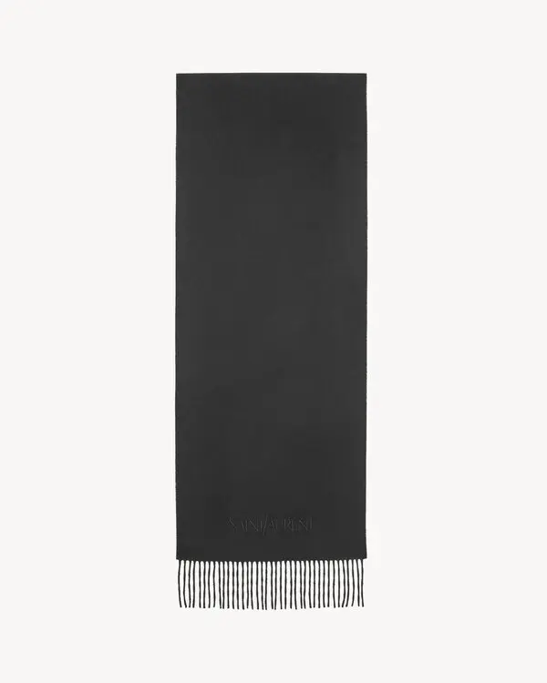 Saint Laurent Scarf In Cashmere Jacquard - Black