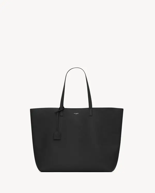 Saint Laurent East/west Shopping Bag In Grained Leather - Black