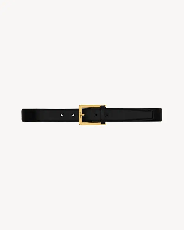 Saint Laurent Leather Loop Belt - Black