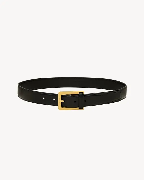 Saint Laurent Leather Loop Belt - Black