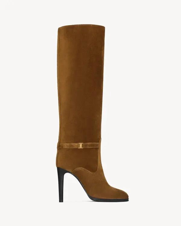 Saint Laurent Diane Suede Boots With Stiletto Heel - Land