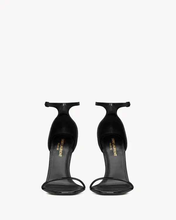 Saint Laurent Opyum Patent Leather Sandals - Black