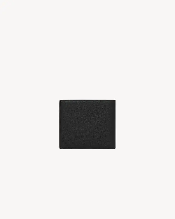 Saint Laurent Cassandre Shadow East/west Wallet With Coin Purse In Grained Leather