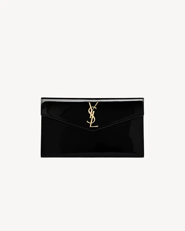 Saint Laurent Patent Leather Pouch - Black
