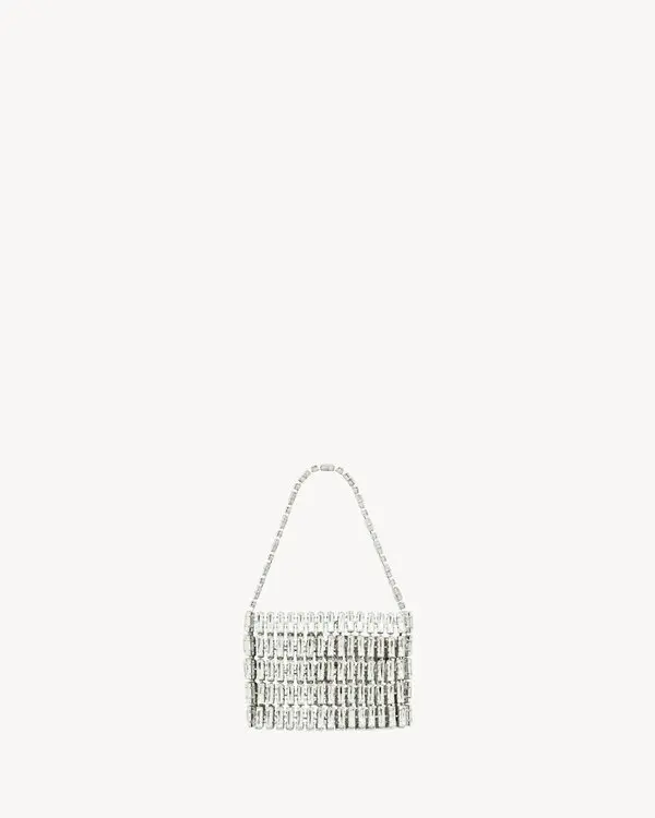 Saint Laurent Micro Evening Bag In Crystals