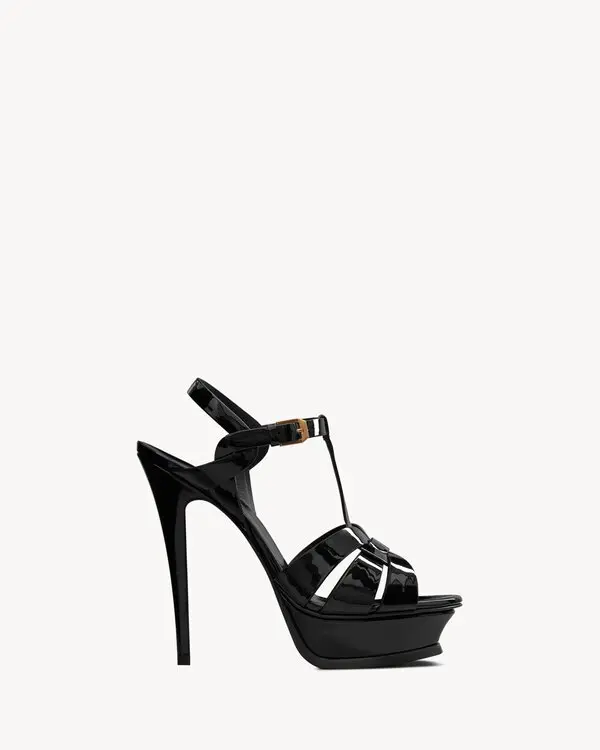 Saint Laurent Tribute Platform Stiletto Sandals - Black