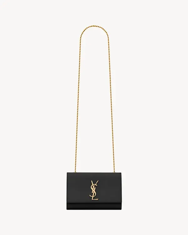 Saint Laurent Kate Small Embossed Leather Bag - Black
