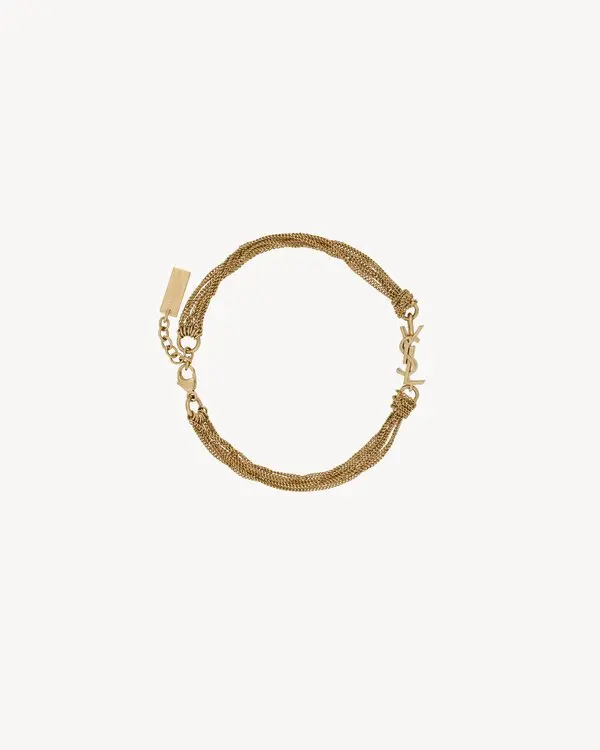 Saint Laurent Cassandre Tassel Bracelet In Metal - Gold