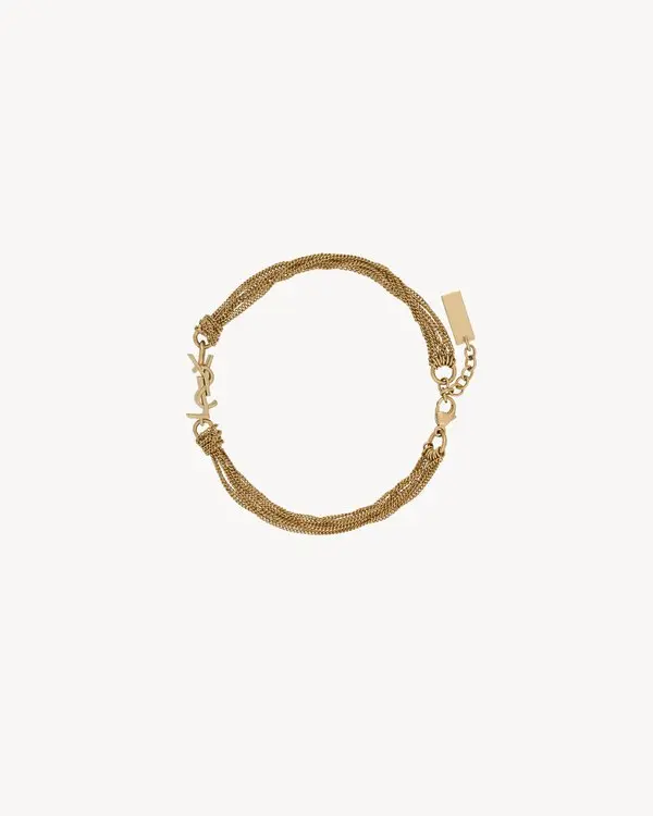 Saint Laurent Cassandre Tassel Bracelet In Metal - Gold
