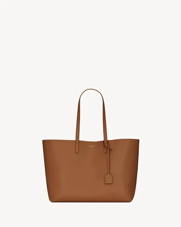 Saint Laurent East/west Shopping Tote In Leather - Brick
