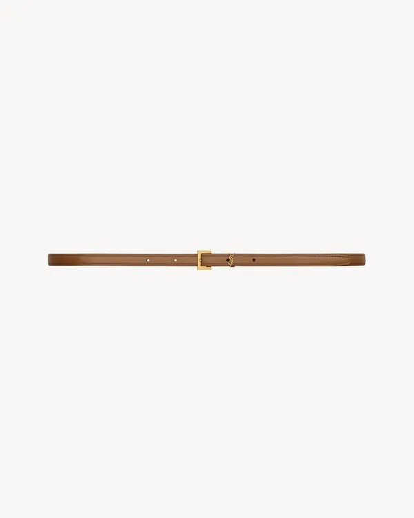 Saint Laurent Cassandre Extra Thin Belt - Ginger Bread