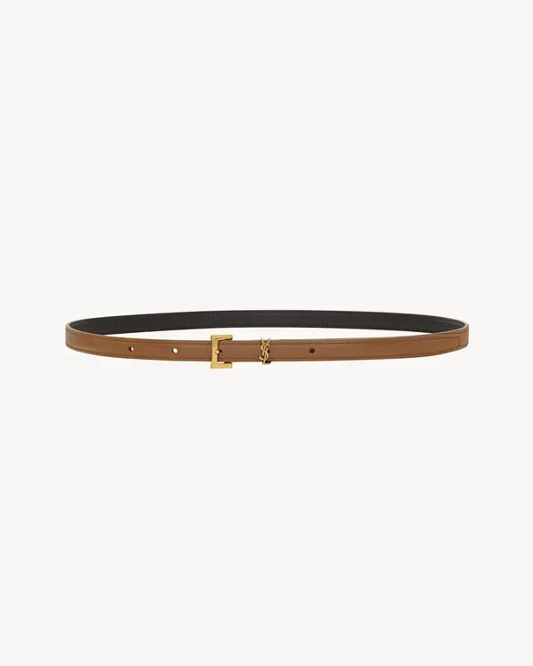 Saint Laurent Cassandre Extra Thin Belt - Ginger Bread
