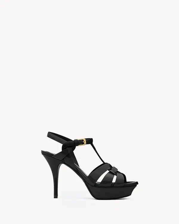 Saint Laurent Tribute Platform Sandals - Black