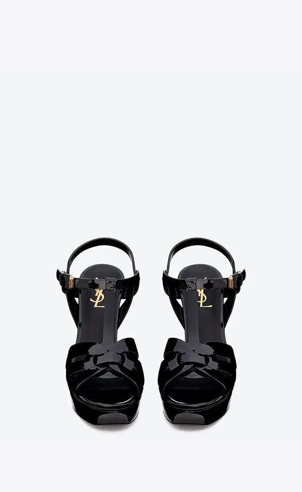 Saint Laurent Tribute Platform Sandals - Black