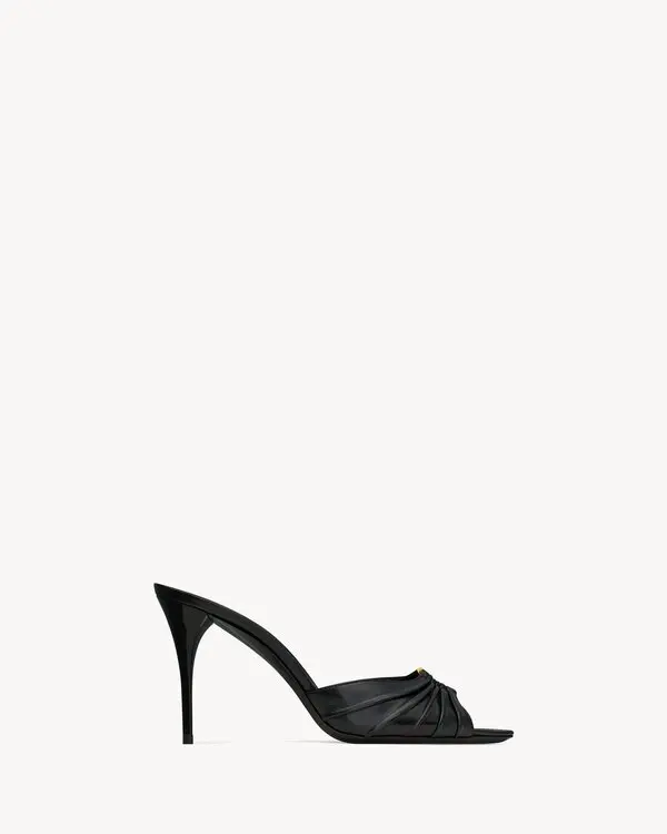 Saint Laurent Babylone Mules In Smooth Leather - Black