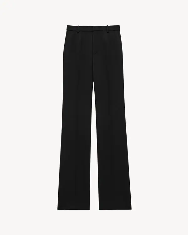 Saint Laurent Flared Grain De Poudre Tuxedo Pants