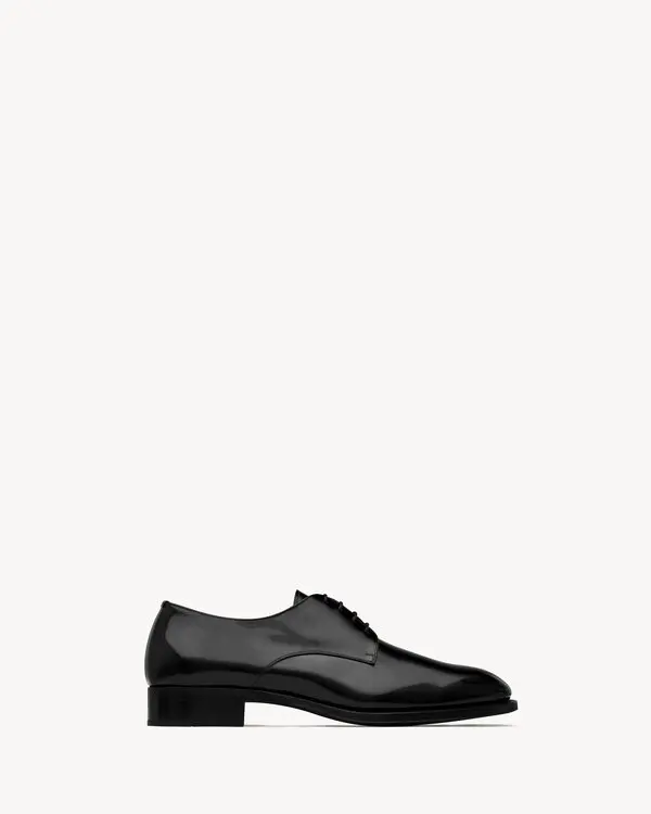 Saint Laurent Adrien Derbies In Glazed Leather