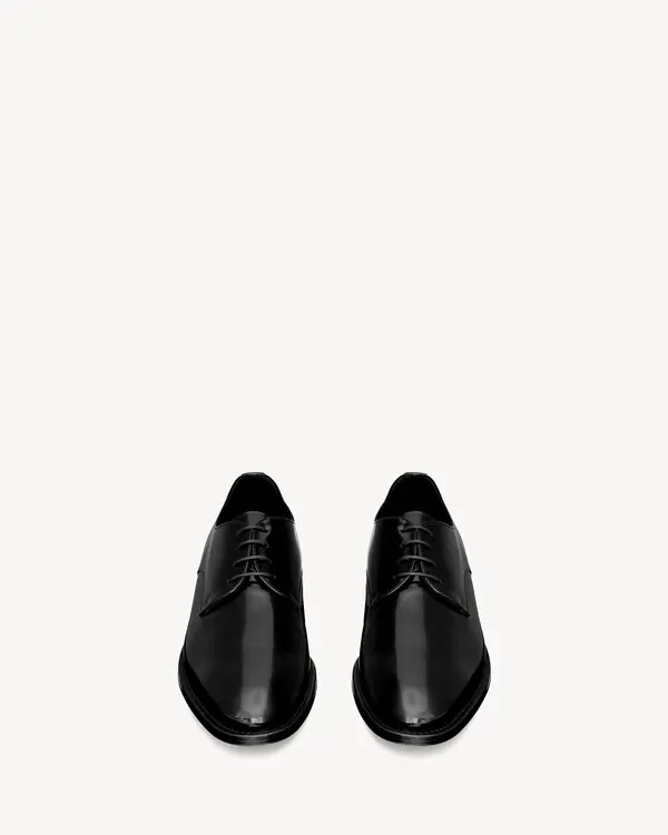 Saint Laurent Adrien Derbies In Glazed Leather