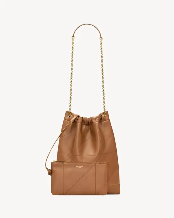 Saint Laurent Jamie Pouch In Lambskin - Fox