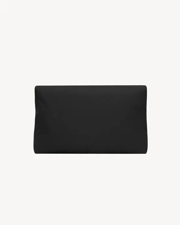 Saint Laurent Cassandre Large Envelope Pouch In Nylon - Black