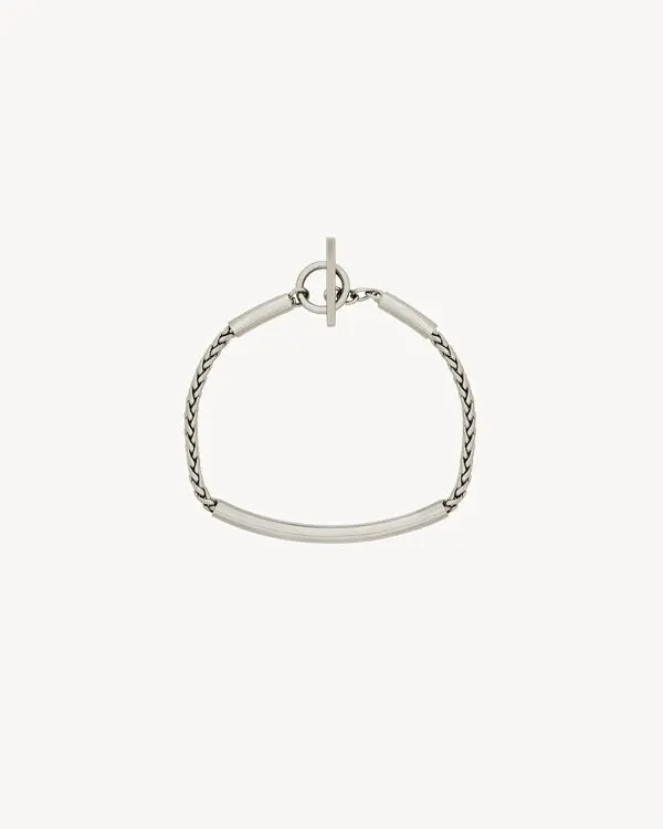 Saint Laurent Tube Chain Bracelet In Metal - Palladium
