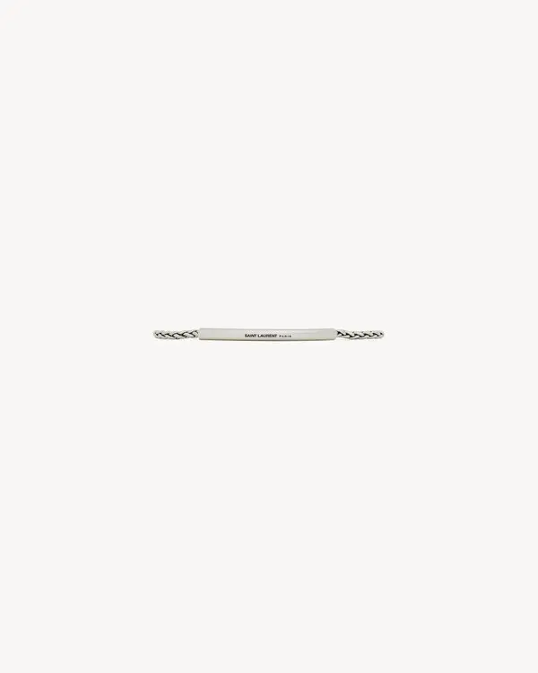 Saint Laurent Tube Chain Bracelet In Metal - Palladium