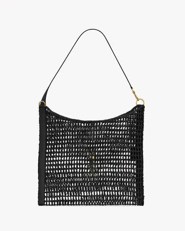 Saint Laurent Raffia Macramé Shoulder Bag