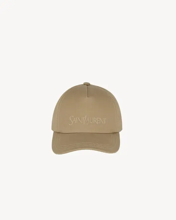 Saint Laurent Baseball Cap In Gabardine - Beige
