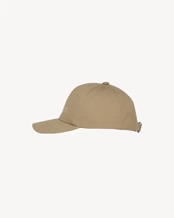 Saint Laurent Baseball Cap In Gabardine - Beige