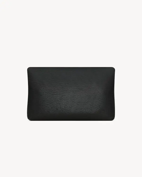 Saint Laurent Cassandre Large Envelope Pouch In Lambskin - Black