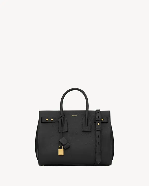Saint Laurent Sac De Jour In Supple Grained Leather - Black