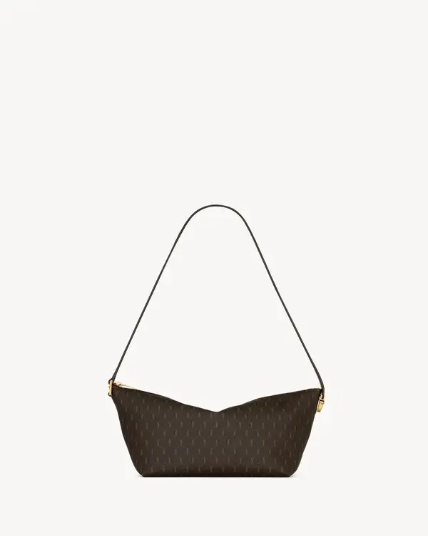 Saint Laurent Le Monogramme Crossbody Bag In Cassandre Canvas And Smooth Leather - Chestnut