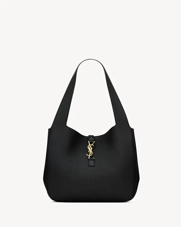 Saint Laurent Le 5 À 7 Bea Grained Leather Tote - Black
