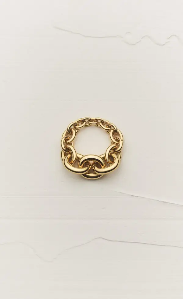 Saint Laurent Graduated Chain Ring In 18k Recycled Gold - Yellow Gold