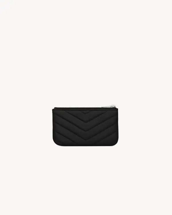 Saint Laurent Cassandre Matelassé Key Pouch In Smooth Leather