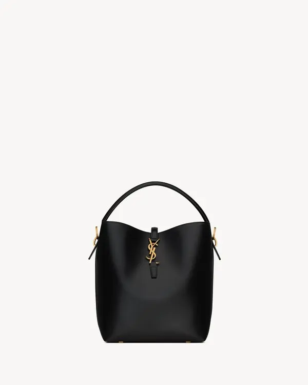 Saint Laurent Le 37 Bucket Bag In Shiny Leather - Black