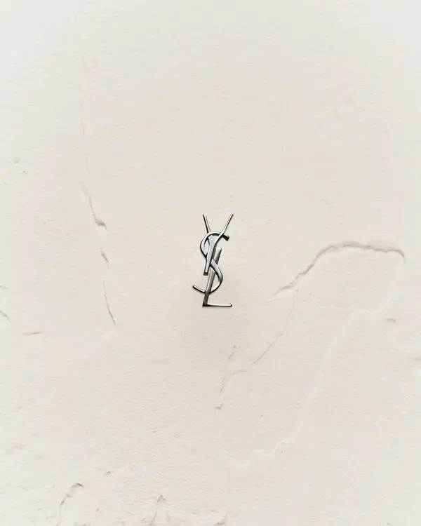 Saint Laurent Cassandre Stud Earring In 18k Recycled Gold - Grey Gold