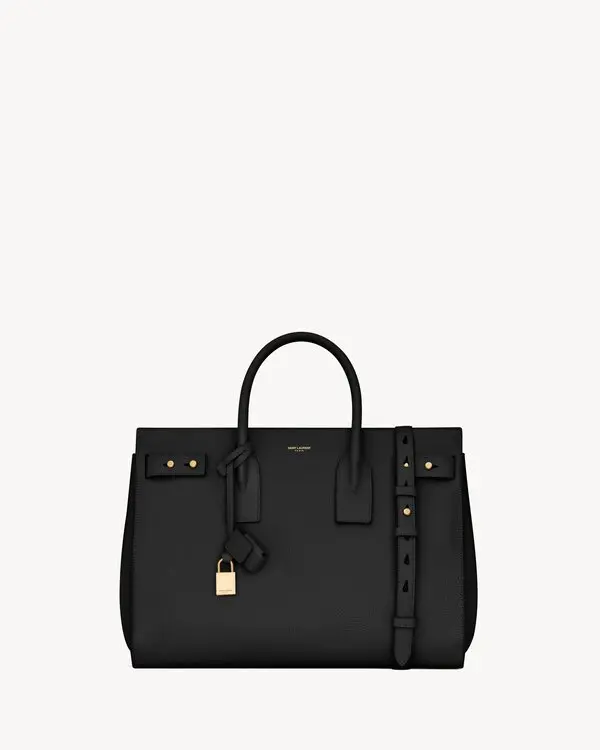 Saint Laurent Sac De Jour In Grained Leather - Black