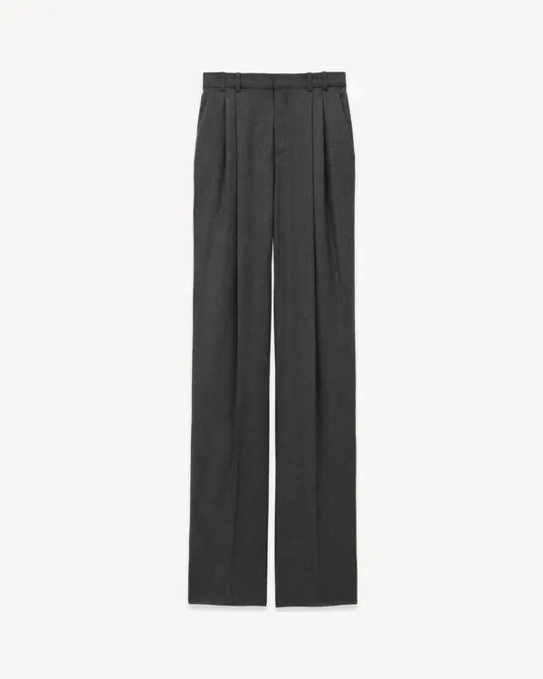 Saint Laurent Cashmere Wide-leg Pants - Anthracite