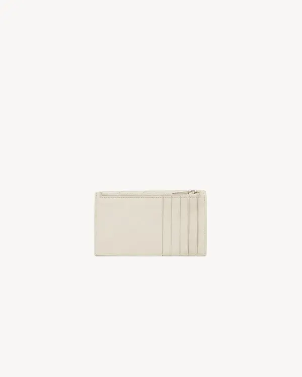 Saint Laurent Cassandre Matelassé Fragments Flap Card Case In Lambskin