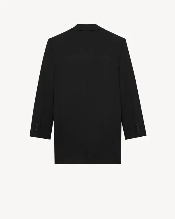 Saint Laurent Grain De Poudre Tuxedo Dress