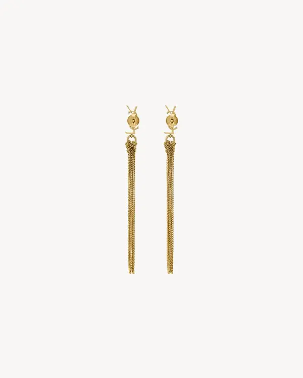 Saint Laurent Cassandre Tassel Earrings In Metal - Gold