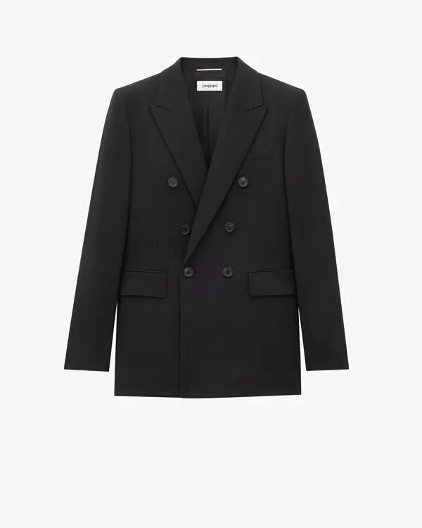 Saint Laurent Double-breasted Wool Gabardine Jacket
