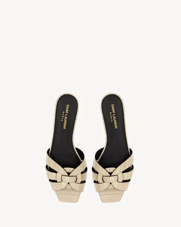 Saint Laurent Tribute Mules In Eel