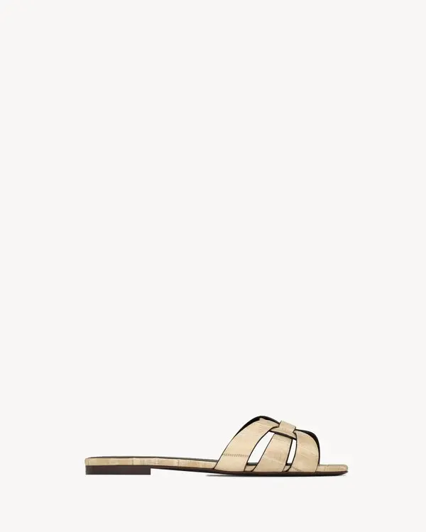 Saint Laurent Tribute Mules In Eel